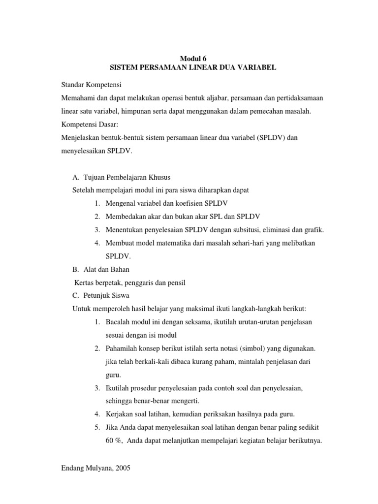 Modul - 6 SPLDV PDF | PDF