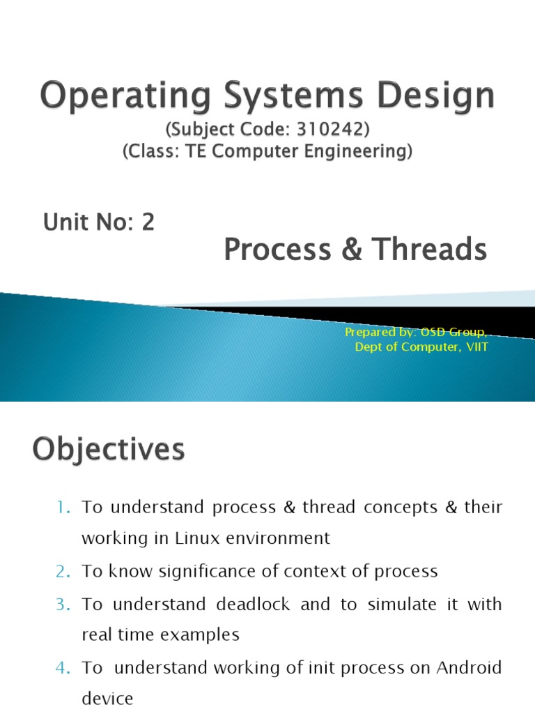 Unit 2 - Process & Threads | PDF | Thread (Computing) | Process (Computing)