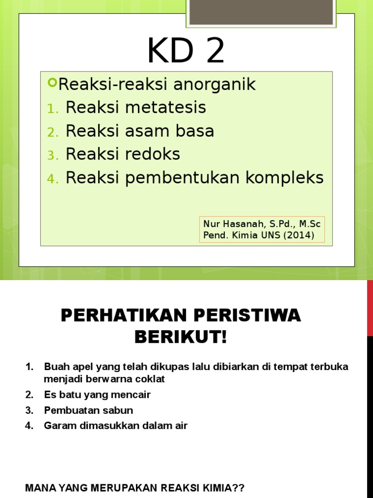 Pertemuan 1 - Reaksi METATESIS | PDF