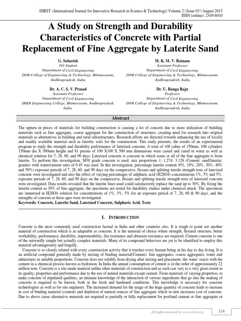 A Study On Strength and Durability Characteristics of Concrete With ...
