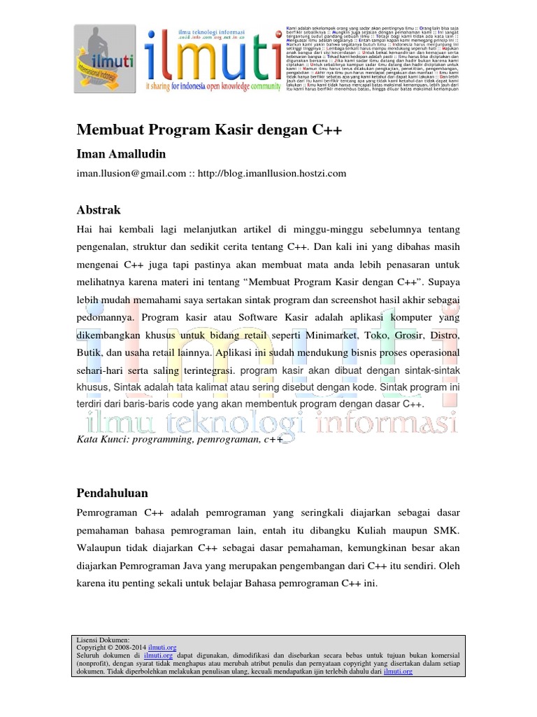 Membuat Program Kasir Dengan C++ | PDF