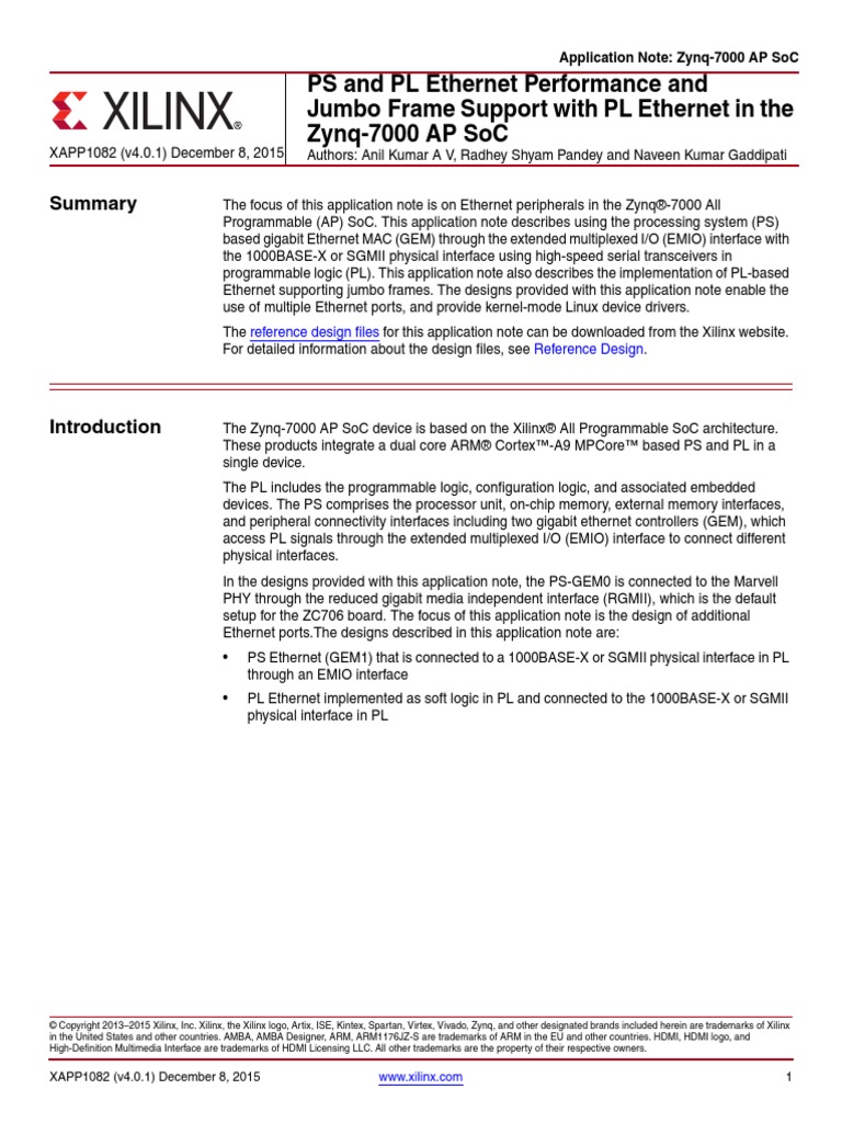 Ethernet Interface For Zynq FPGA | PDF | Device Driver | Network ...