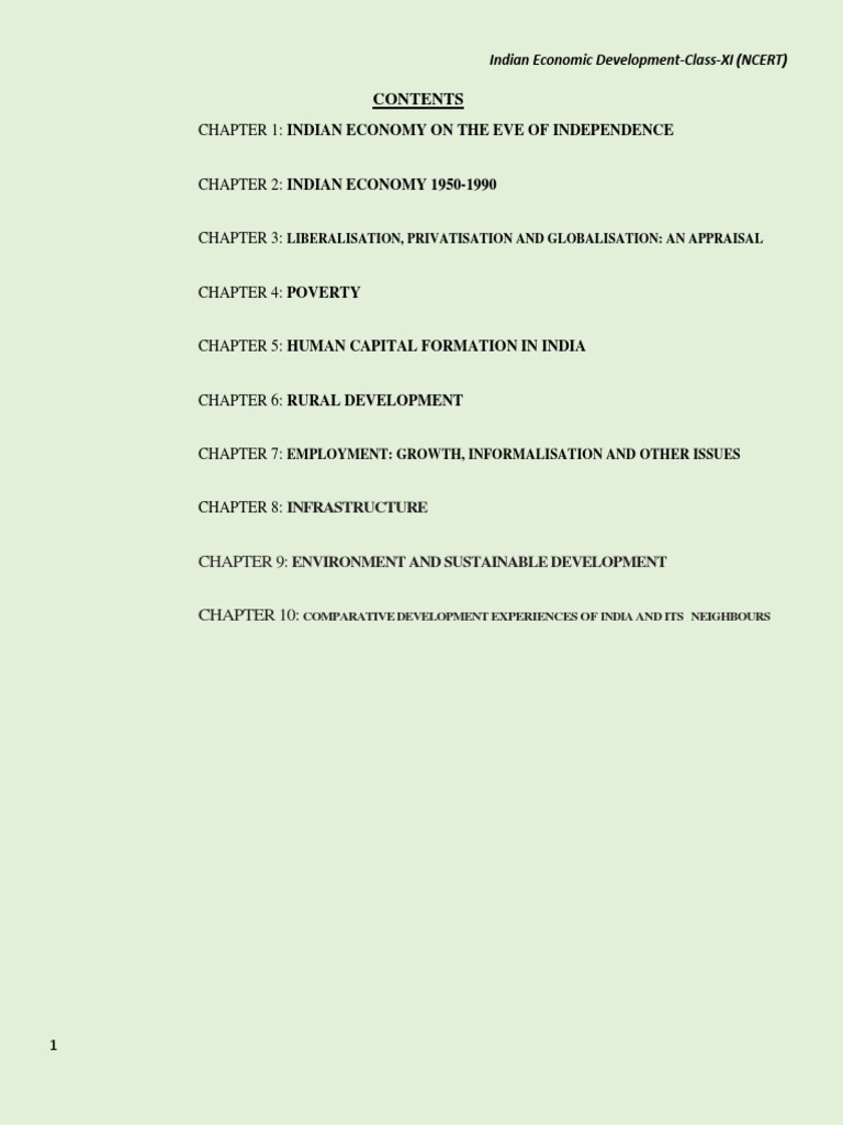 Indian Economic Development-Class-XI (NCERT) | PDF | Infrastructure ...
