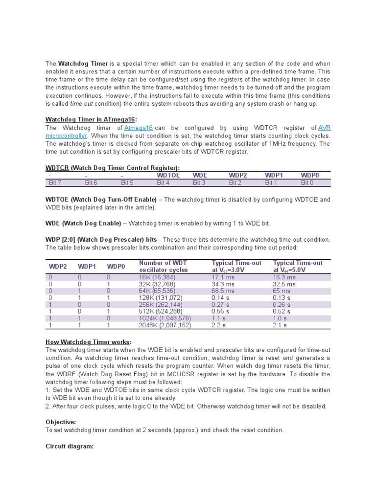 Watchdog Timer | PDF | Timer | Manufactured Goods