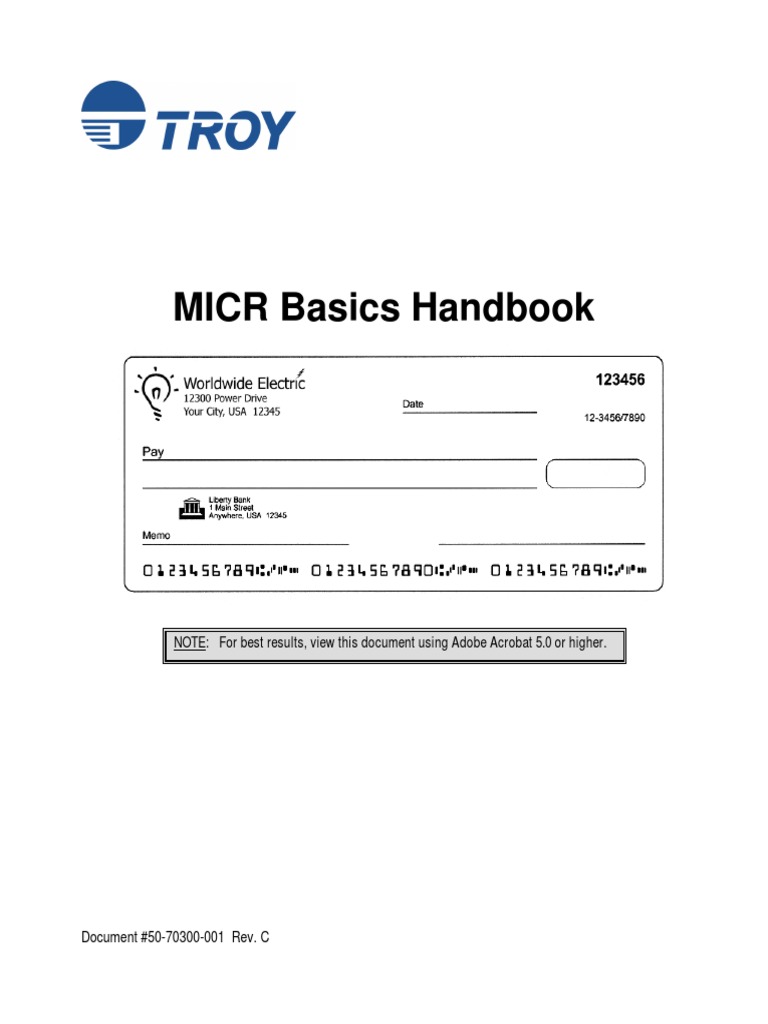 Micr Basics Hand Book | Cheque | Text