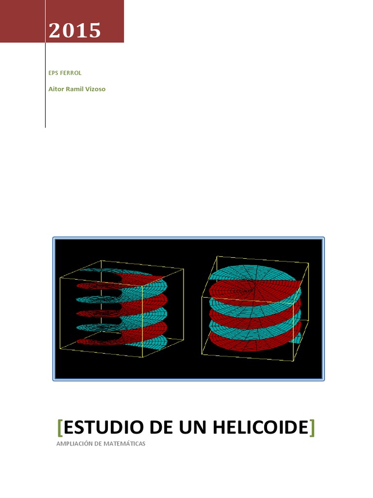 Superficie Helicoidal | Descargar gratis PDF | Hélice | Vector Euclidiano