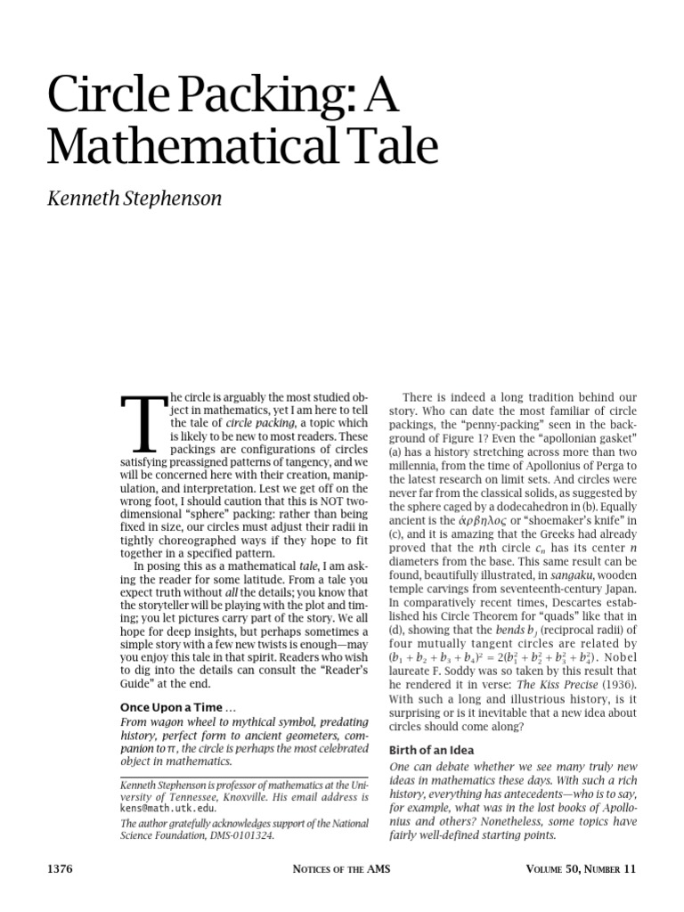 Circle Packing: A Mathematical Exploration | PDF