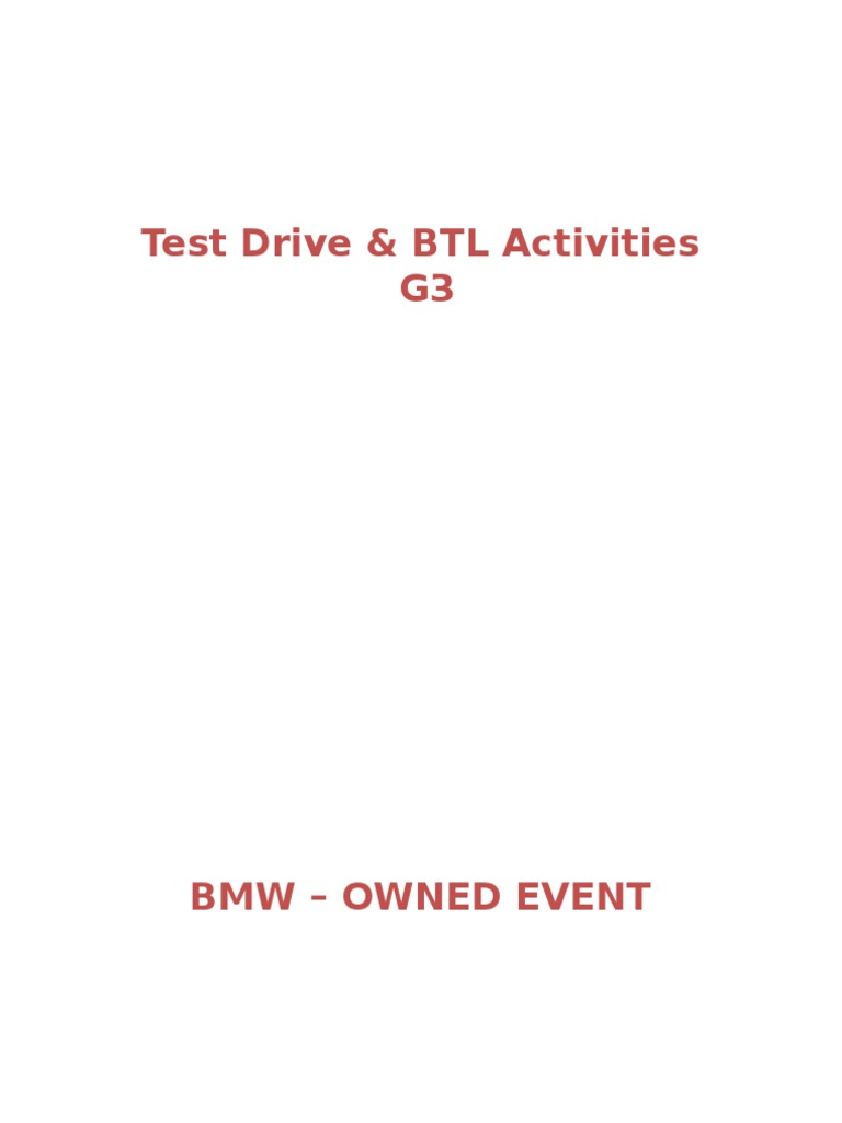 Automobile Test Drive & Customer Engagement Program | PDF | Audi ...