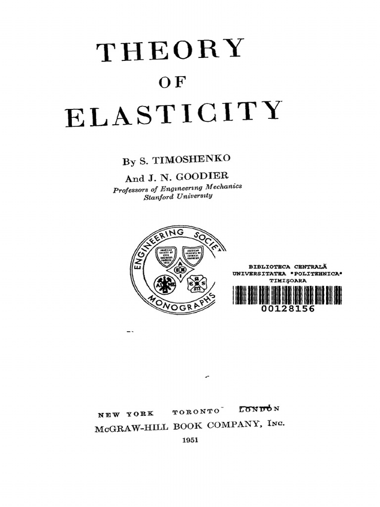 Theory of Elasticity - Timoshenko & J. N. Goodier PDF | PDF