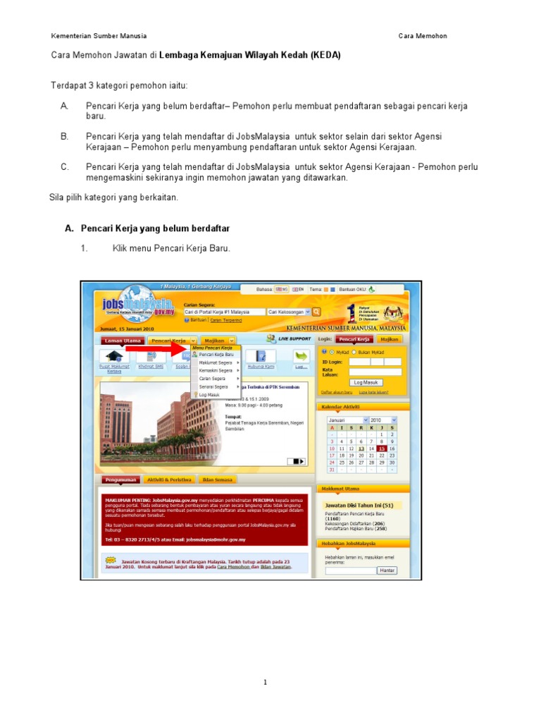 Cara Memohon Jawatan Kosong Di Lembaga Kemajuan Wilayah Kedah (KEDA) | PDF