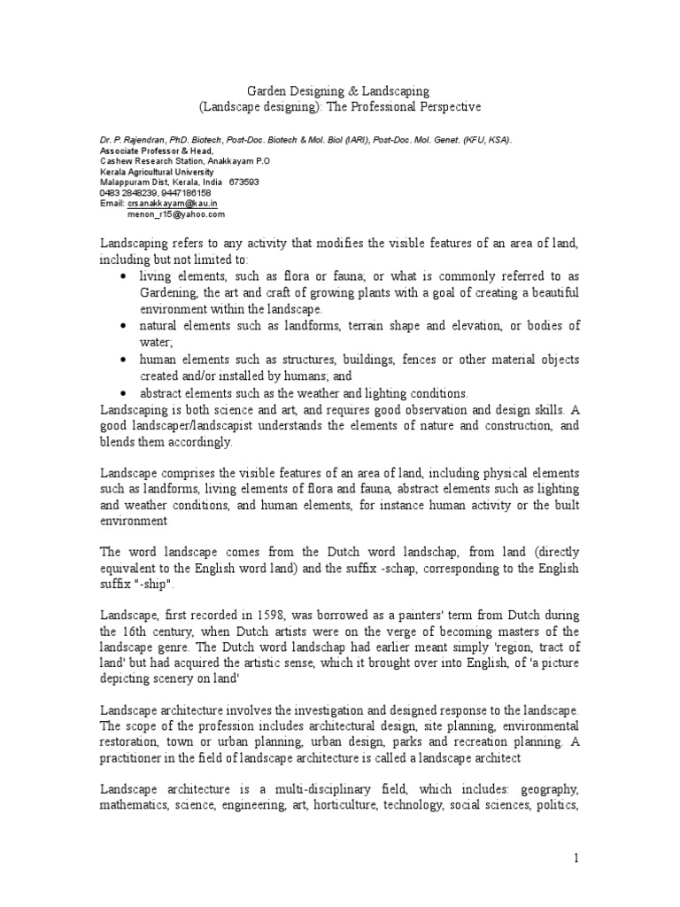 Landscaping | PDF | Gardens | Landscape Architecture