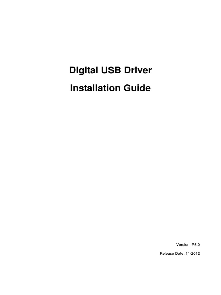 Digital USB Driver Installation Guide R5.0 | PDF | Installation (Computer Programs) | Device Driver