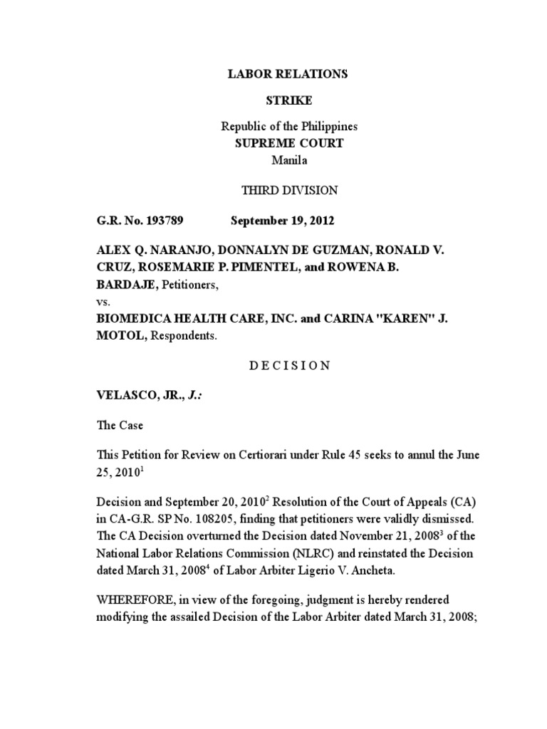 Labor Relations (Strike) | PDF | Strike Action | Labour Law