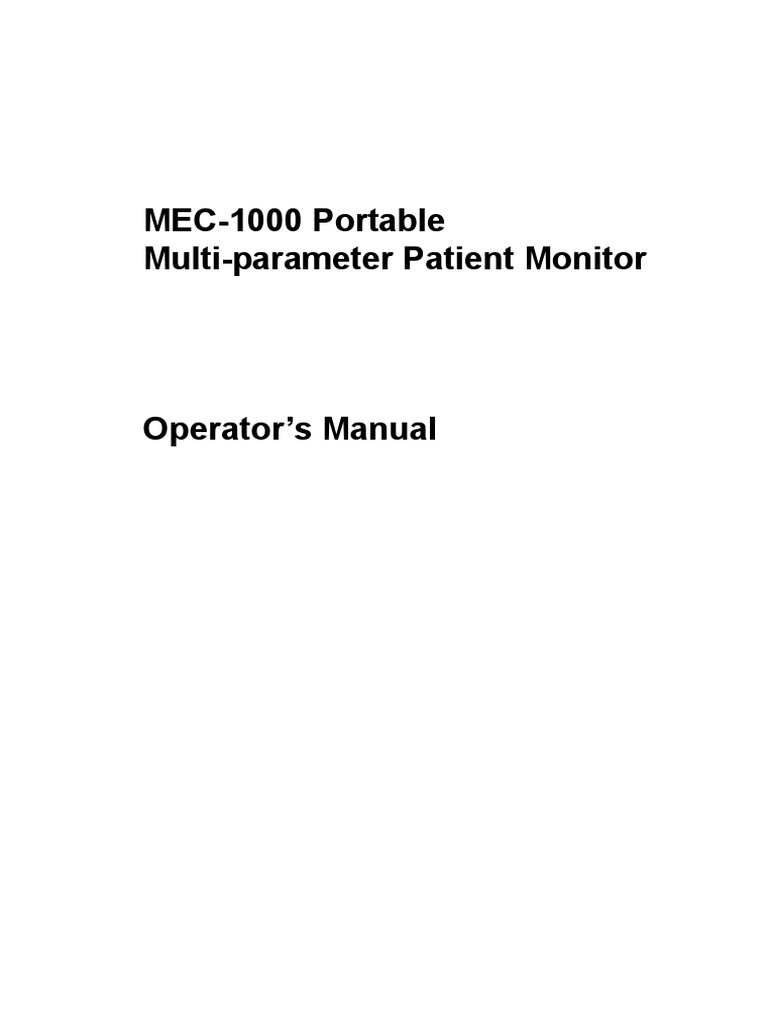 H-M1K1-20-22302 (9.0) MEC-1000 English | PDF | Monitoring (Medicine ...