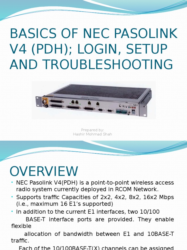 Basics of NEC Pasolink V4 (PDH) | PDF | Modem | Bit Rate