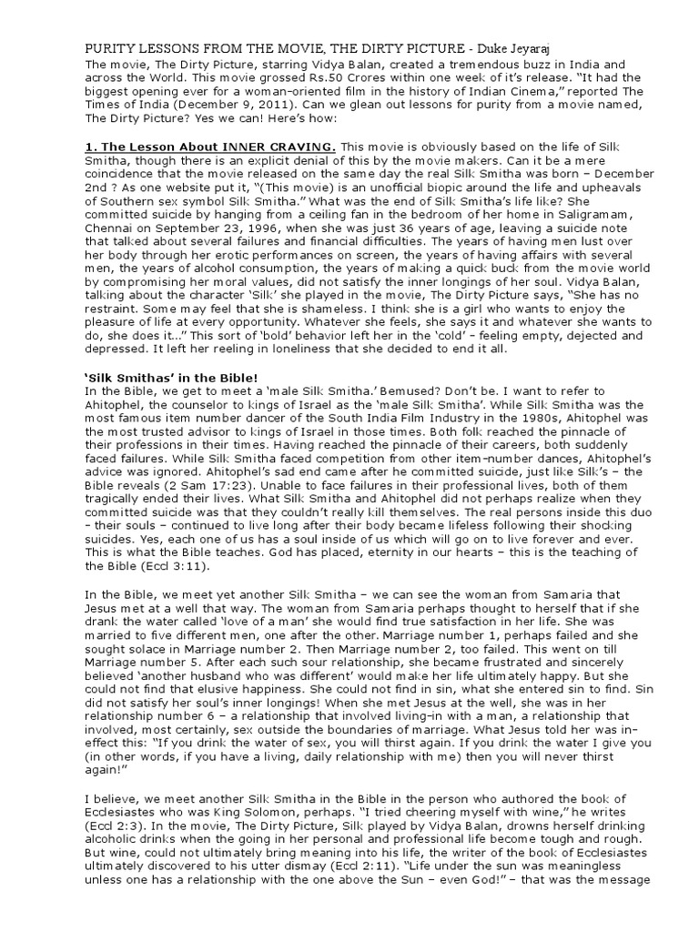 Purity Lessons From The Movie | PDF | Hell | Jesus