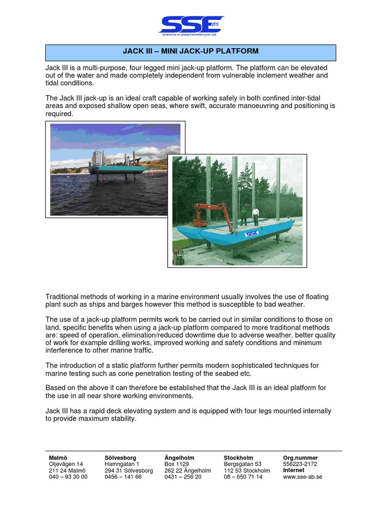 Mini Jack-Up Platform | PDF | Ships | Industries