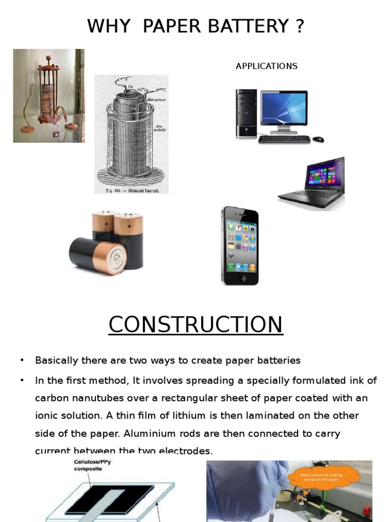 Applications and Advantages of Paper Batteries | PDF