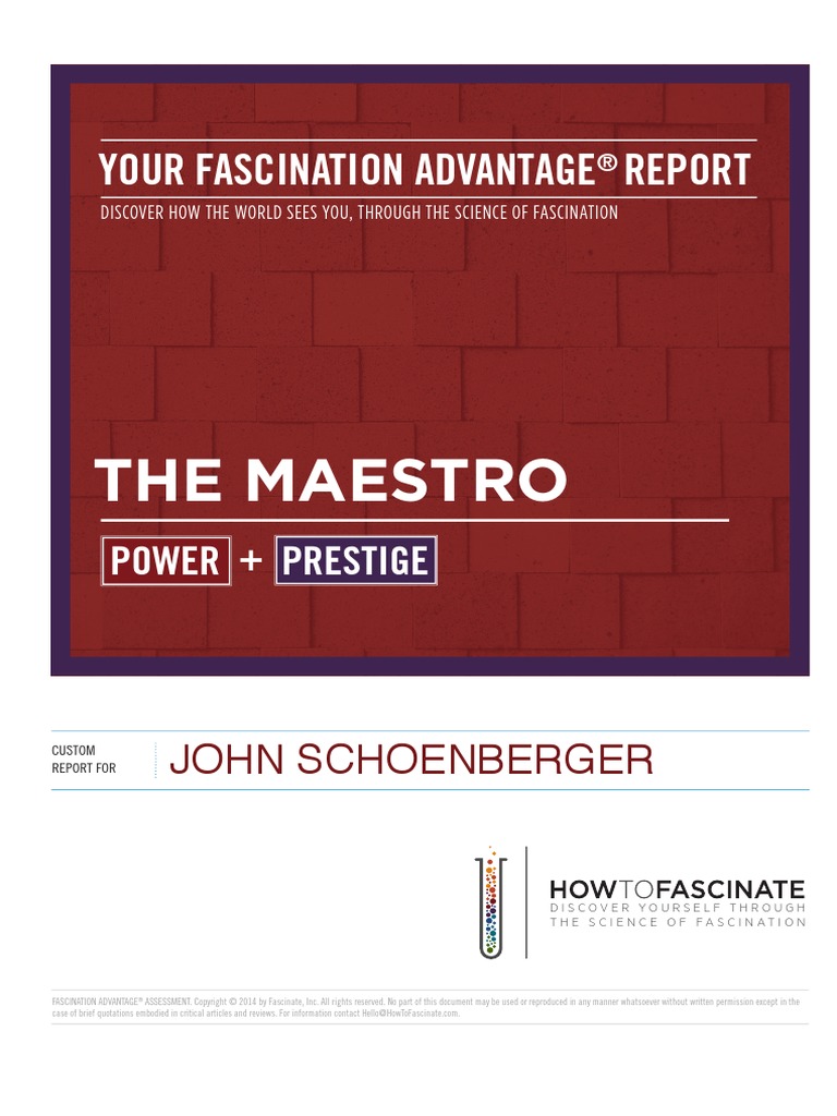 The Maestro Fascination Advantage Report | PDF | Intellectual Property ...