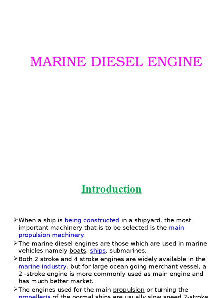 Marine Diesel Engine Introduction and Theory | PDF | Internal ...