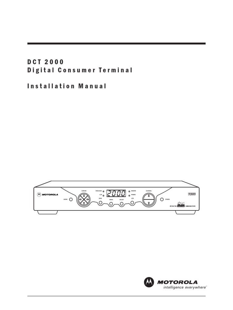Motorola Digital Cable Receiver Model Dct2000 Manual | PDF | Electrical ...