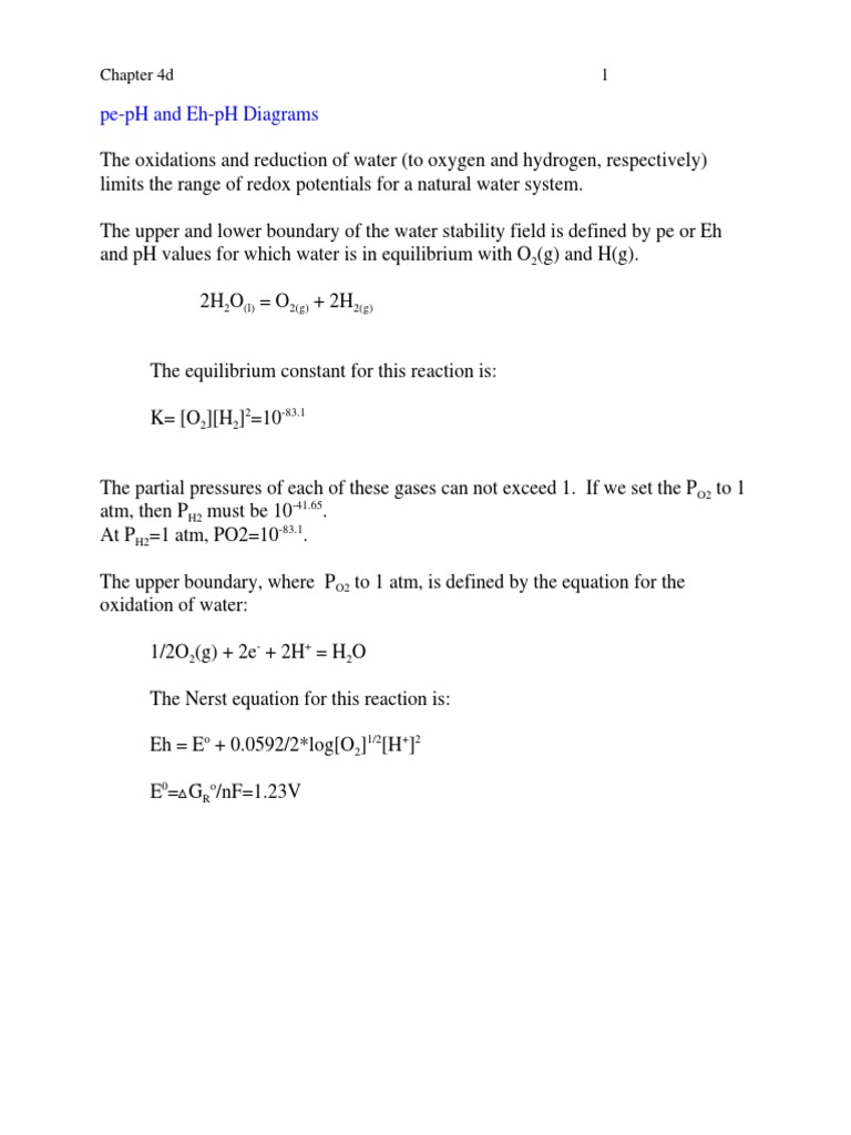 PH and Eh-pH Diagrams | PDF | Redox | Solubility