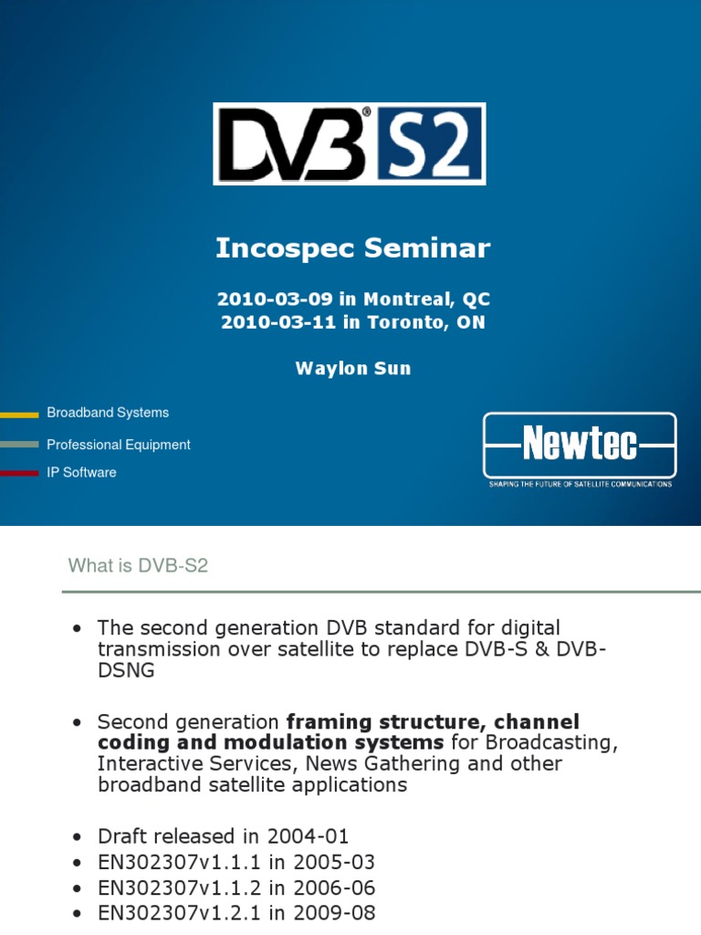 DVB-S2 at Incospec Seminar | PDF | Network Packet | Forward Error Correction