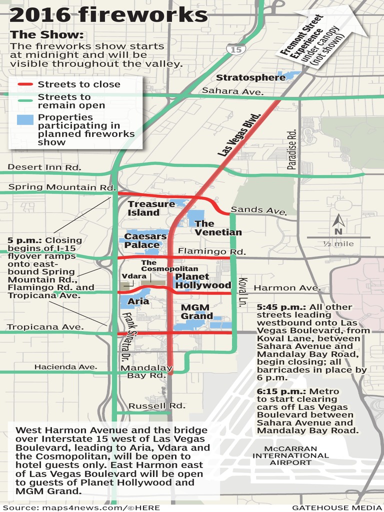 Las Vegas New Year's Eve Fireworks Map | PDF