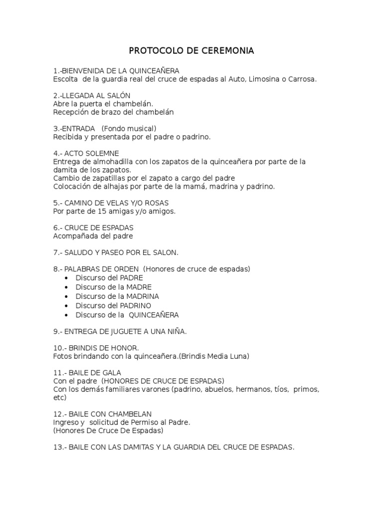 Programa de Quinceañeras | PDF