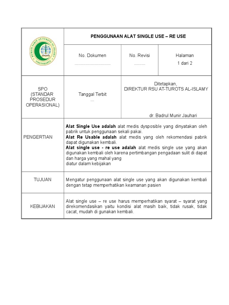 Spo Single Use Re Use PPI RS | PDF