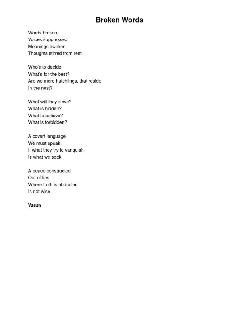 Exploring Broken Words and Truth | PDF