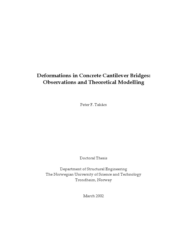 Deformations in Concrete Cantilever Bridges | PDF | Viscoelasticity ...