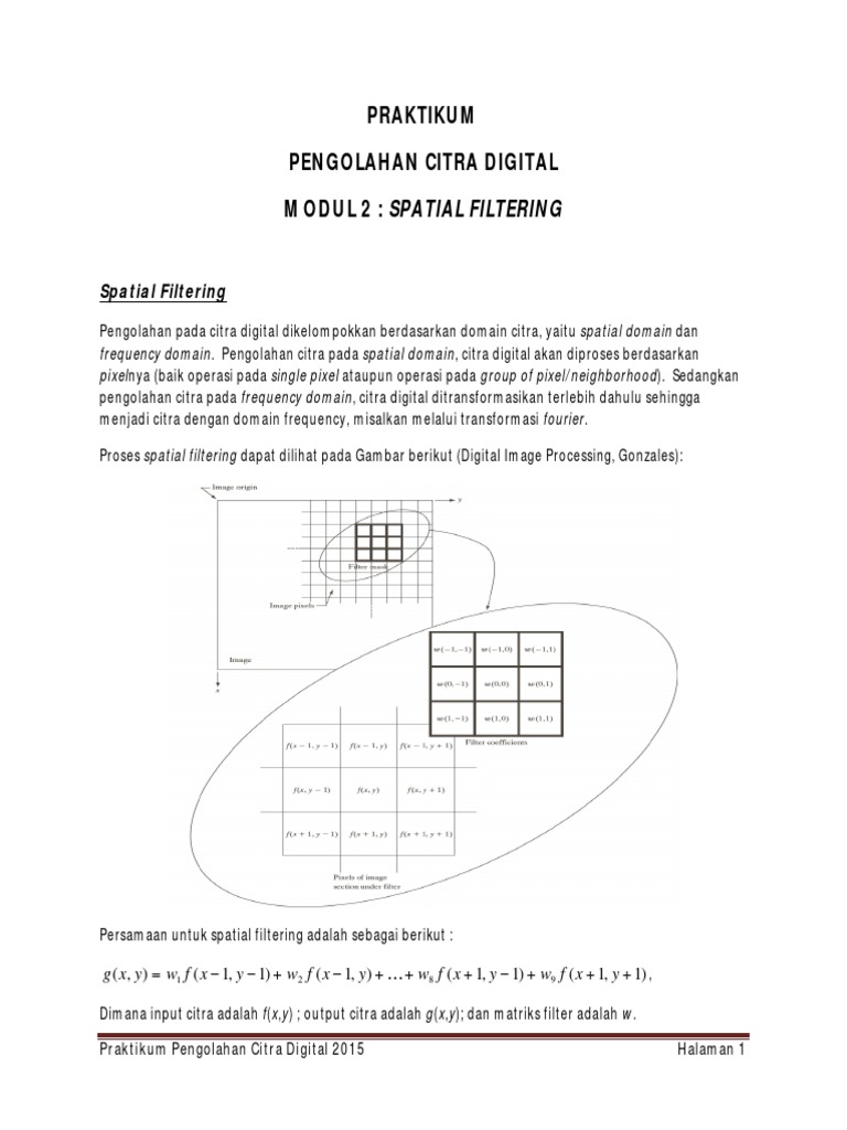 Modul 2 Spatial Filtering | PDF