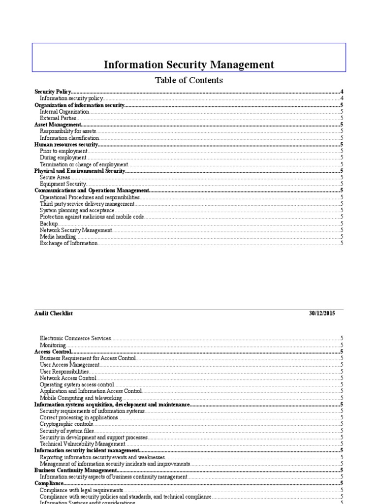 IT Audit Checklist | PDF | Information Security | Audit