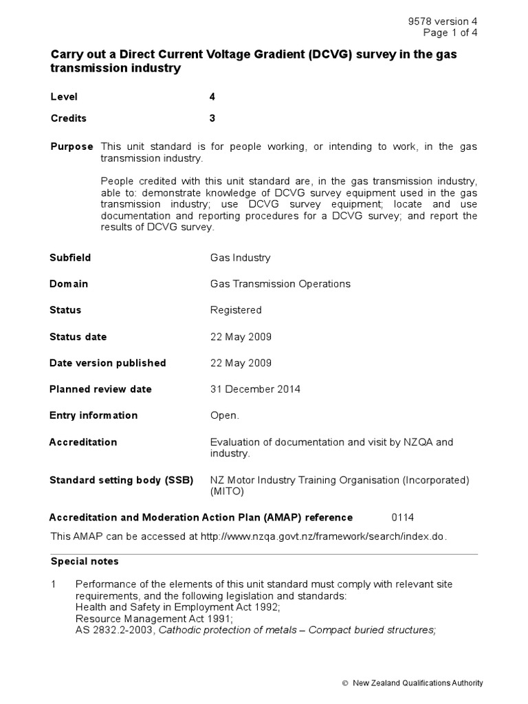 Carry Out A Direct Current Voltage Gradient (DCVG) Survey in The Gas ...