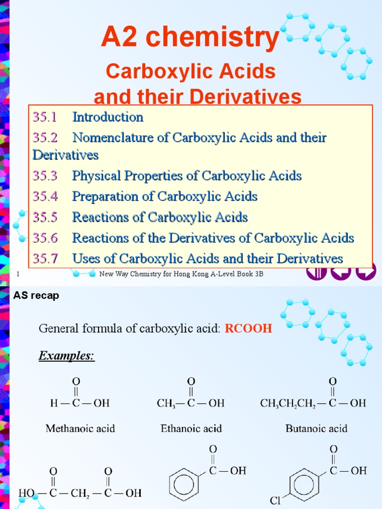 A2 Chemistry Carboxylic Acids and Their Derivatives | PDF | Ester | Amide