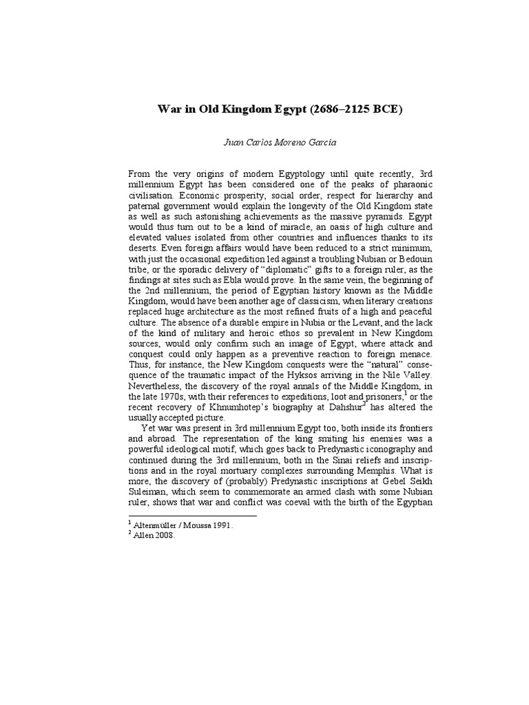 War in Old Kingdom Egypt 2686-2125 BCE | PDF | Ancient Egypt | Egypt