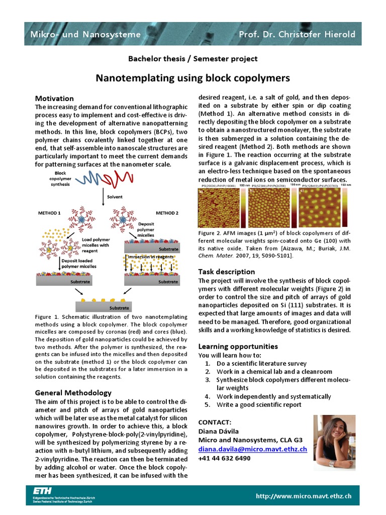 Nanotemplating Using Block Copolymers | PDF | Copolymer | Nanoparticle