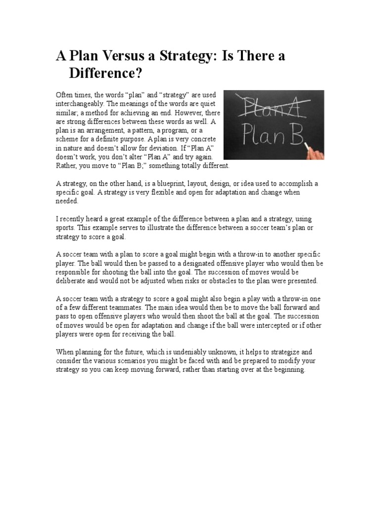 A Plan Versus A Strategy | PDF | Career & Growth