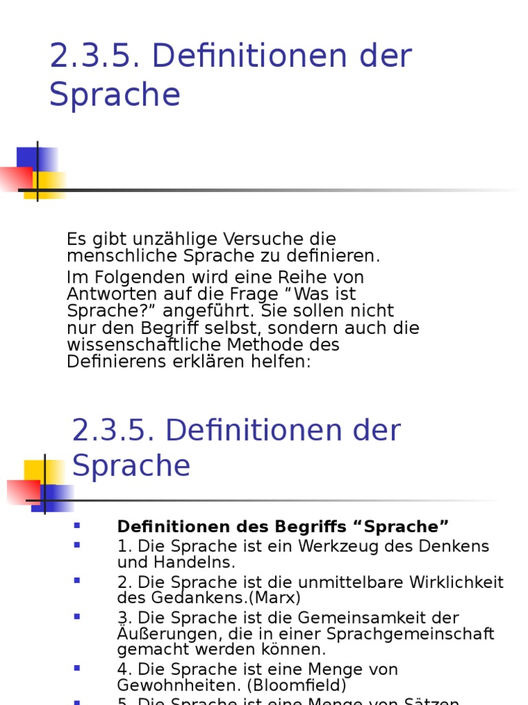 Definitonen Der Sprache - PPT Die Drei Ebenen Der Sprache | PDF