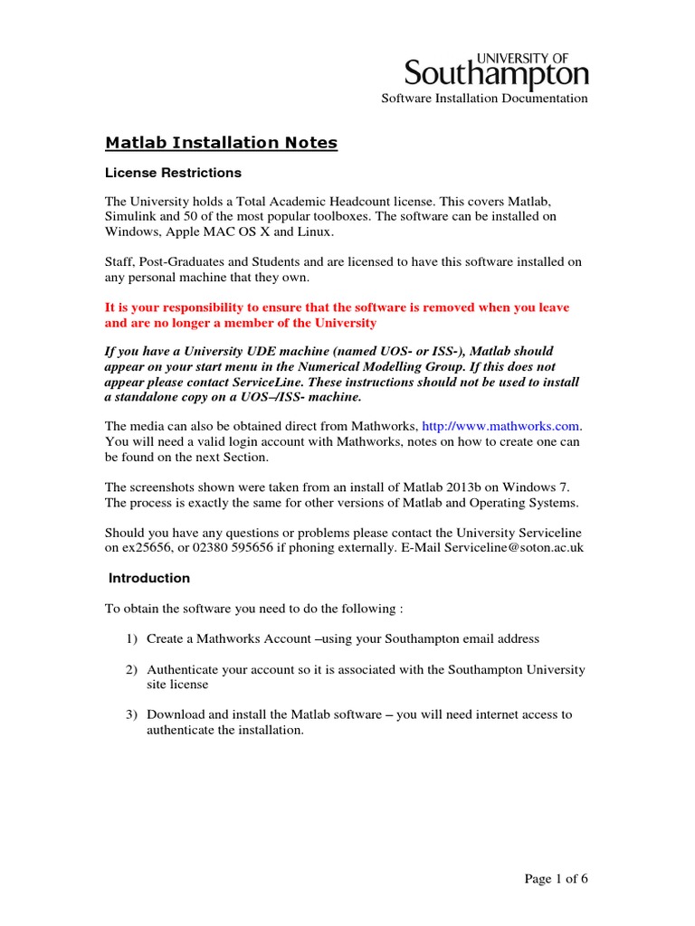Matlab Installation Guide | PDF | Matlab | Installation (Computer Programs) Matlab Installation Guide | PDF | Matlab | Installation (Computer Programs)