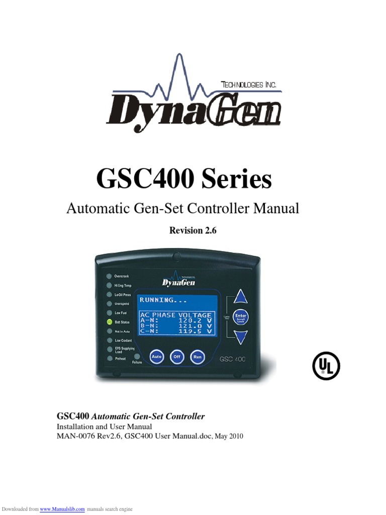 GSC400 Series: Automatic Gen-Set Controller Manual | PDF | Relay | Fuse ...