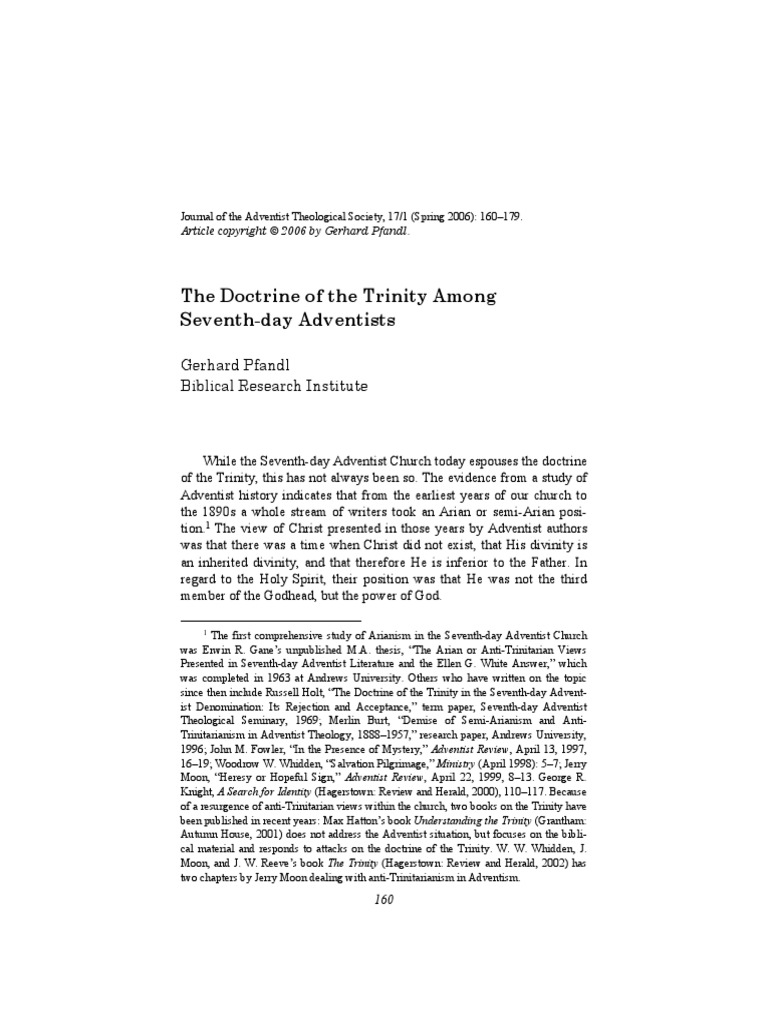 Doctrine of Trinity - SDA | PDF | God In Mormonism | Trinity