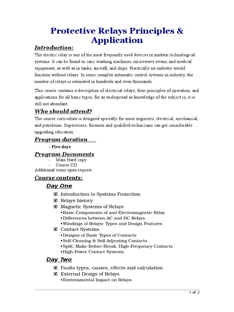 Protective Relays Principles & Application | PDF | Relay | High Voltage
