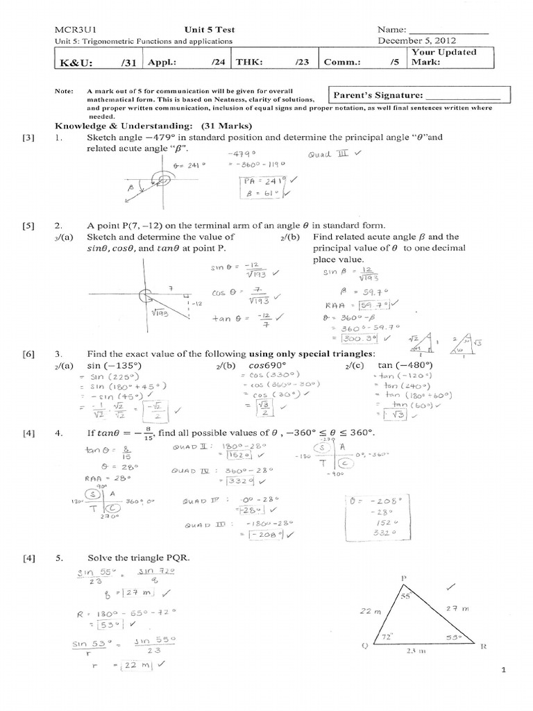 MCR3U Unit 5 Answers | PDF