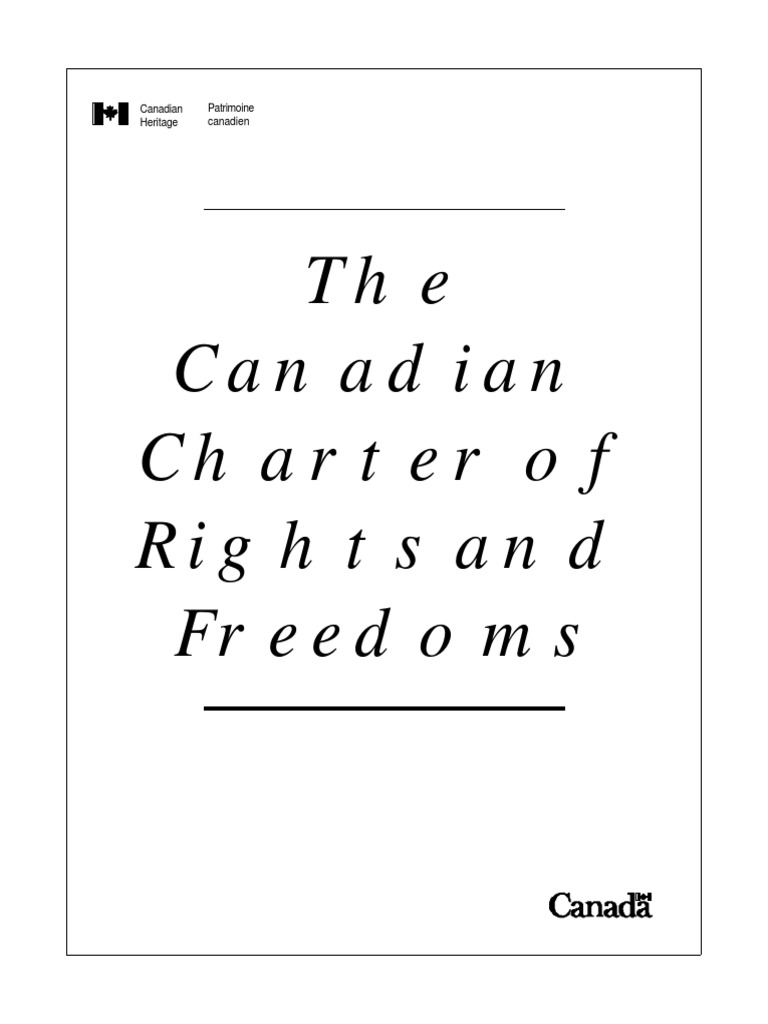 The Canadian Charter of Rights and Freedoms: Canadian Patrimoine ...