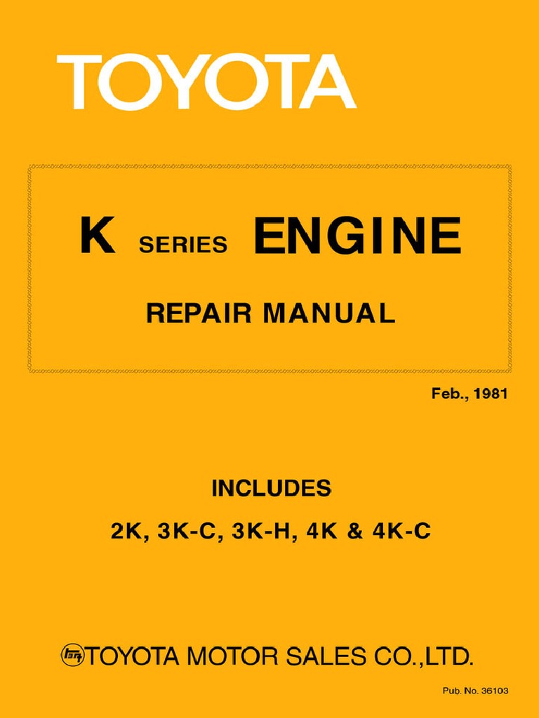 Toyota 4K Engine Manual | PDF