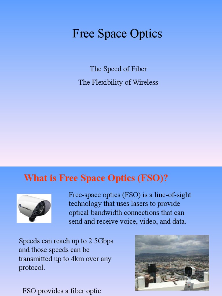 Free Space Optics: The Speed of Fiber The Flexibility of Wireless | PDF ...