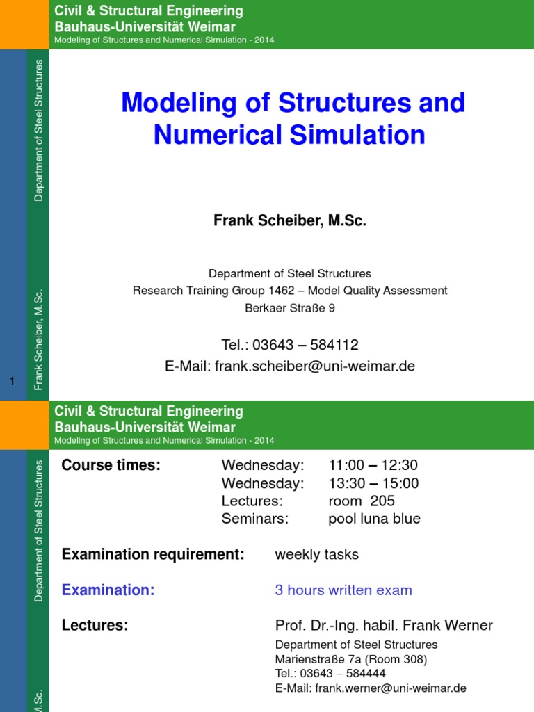 Modelling of Structures and Numerical Simulation | PDF | Computer ...