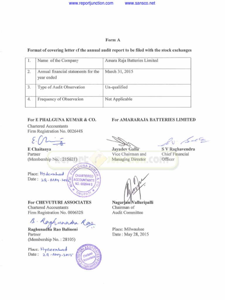 Amara Raja Batteries Limited 2015 Annual Report | PDF | Economic Growth ...